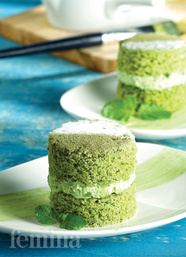 Microwaved matcha Sponge Cake